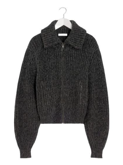 LEMAIRE Long Sleeved Zipped Cardigan - Black