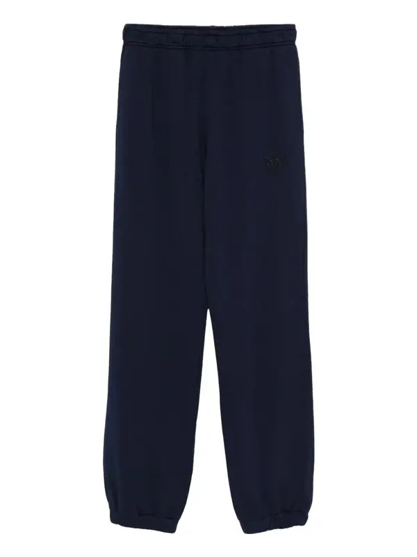 Pinko Logo Embroidered Cuffed Track Pants - Black