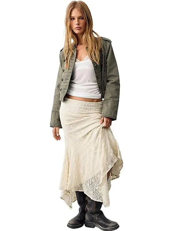 Free People Bella Lace Mermaid Skirt - Tea