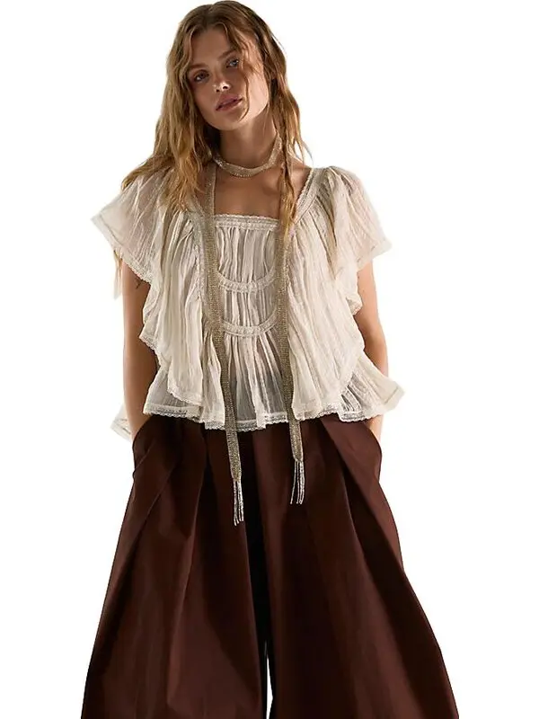 Free People Clara Solid Top - Tea
