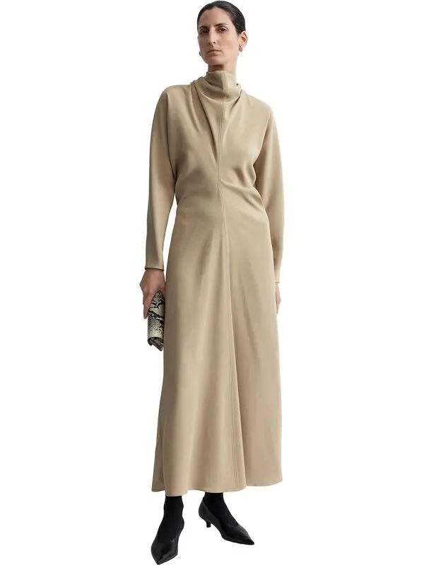 TOTEME Slouch Waist Scarf Dress - Fawn