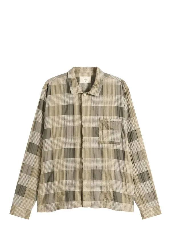 Folk Patch Shirt - Sage Multicheck