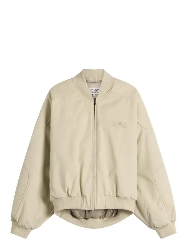 MAISON MARGIELA Logo Bomber Jacket - Ecru