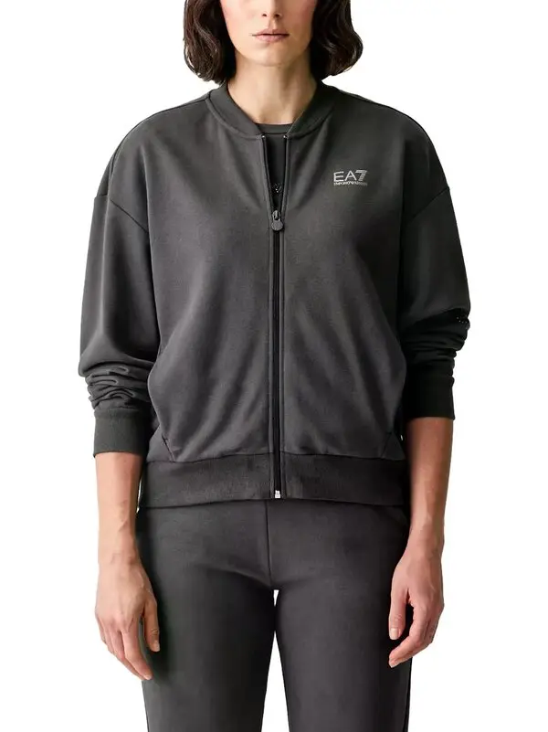 EA7 Emporio Logo Print Zip-up Sweatshirt - Grey