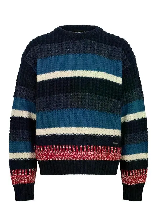 Dsquared2 Striped Chunky Knit Sweater - Blue