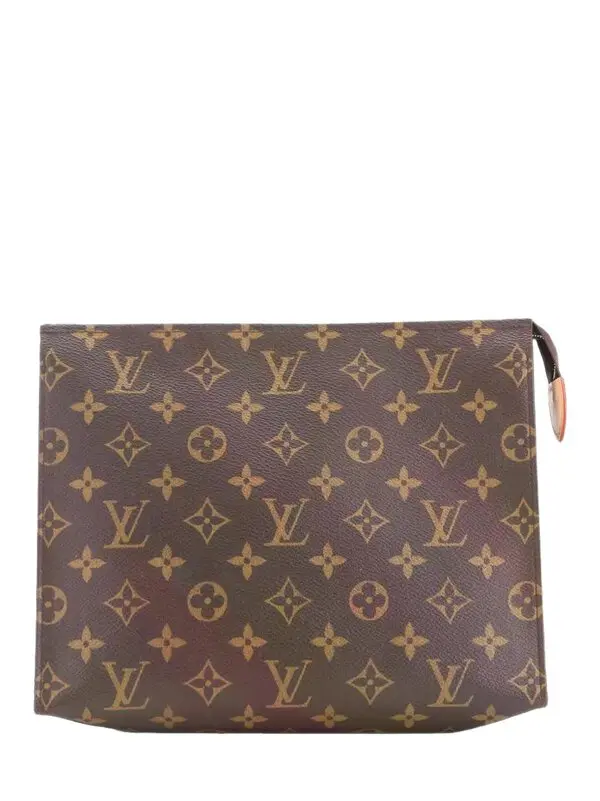 LOUIS VUITTON Trio Monogram Canvas Toiletry Set Pouch - Brown