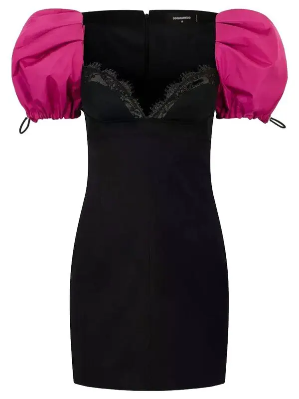 Dsquared2 Lace-trim Mini Dress - Black