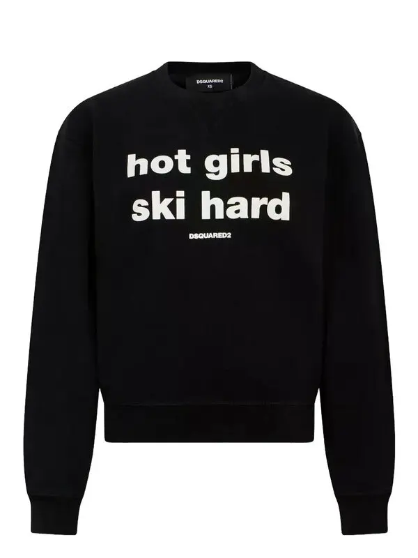 Dsquared2 Upside-down Logo Slogan-print Sweater - Black
