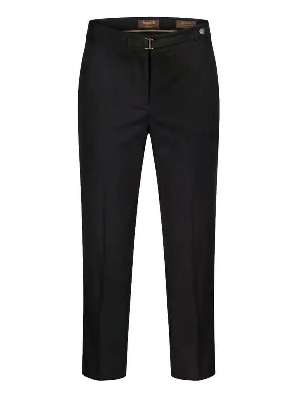 MOORER Tailored Trousers With Buckle Detail - Black