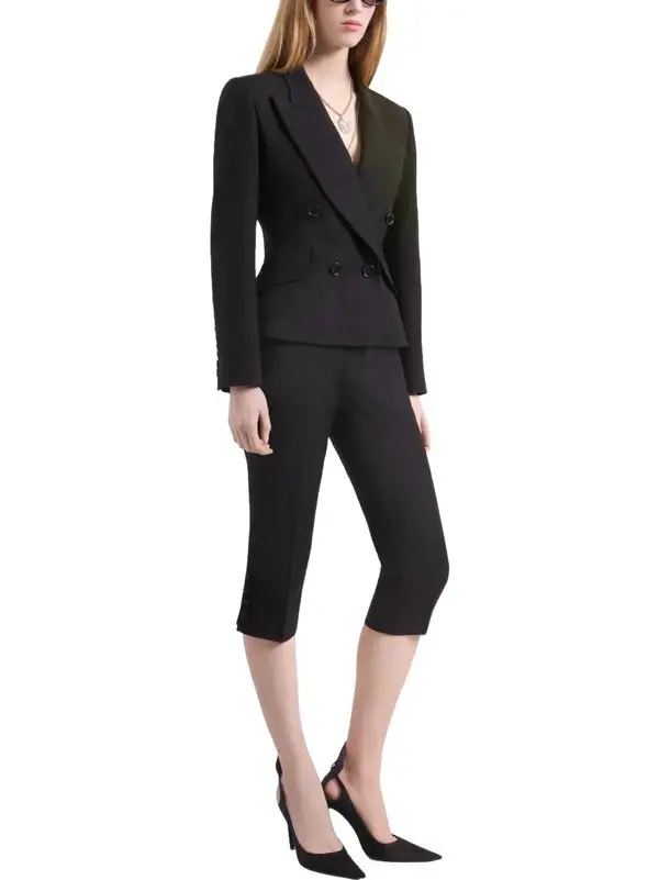 Nina Ricci Jacquard Cropped Trousers - Black