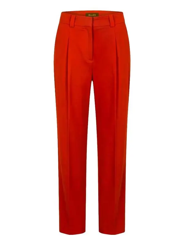 MOORER Pleated Straight-leg Trousers - Red