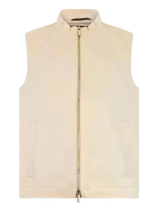 MOORER Adelle Zip-up Mock-neck Gilet - Neutrals