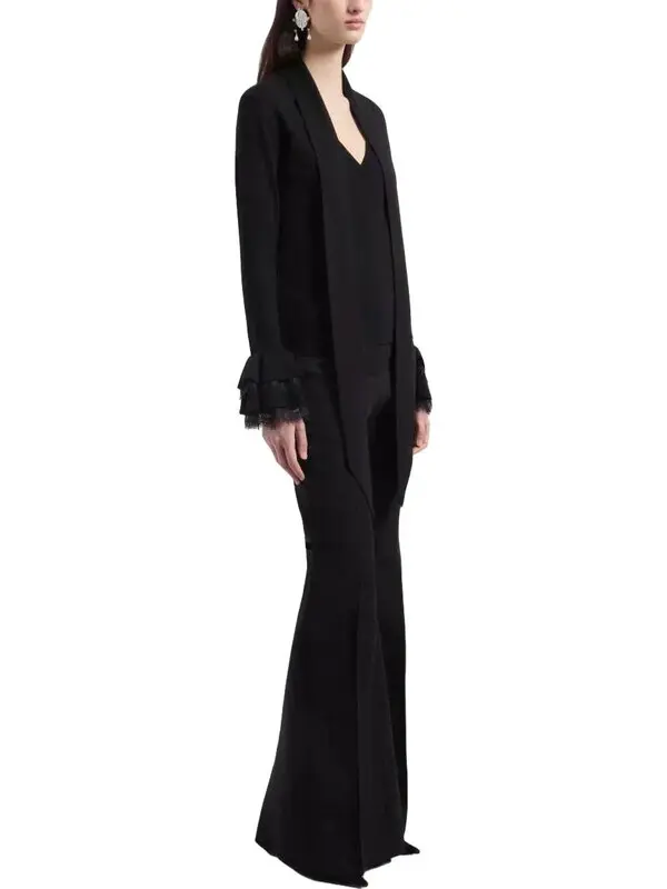 Nina Ricci Jacquard Tailoring Flared Trousers - Black