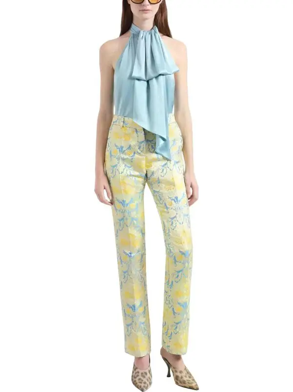 Nina Ricci Floral Jacquard Straight-leg Trousers - Neutrals