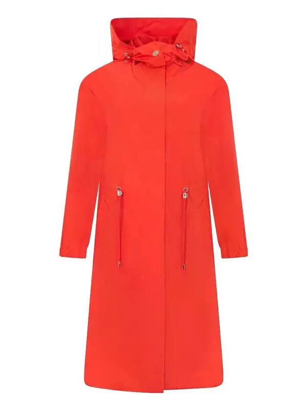 MOORER Hooded Drawstring Parka - Red