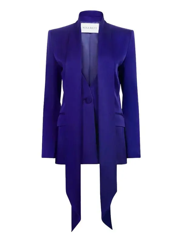 Nina Ricci Scarf-detail Cady Blazer - Blue