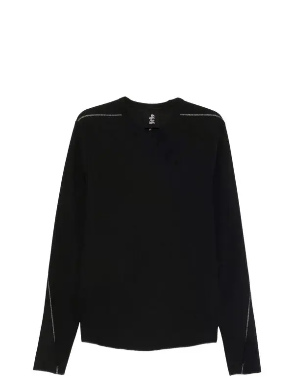 THOM KROM Contrast-stitch Sweater - Black