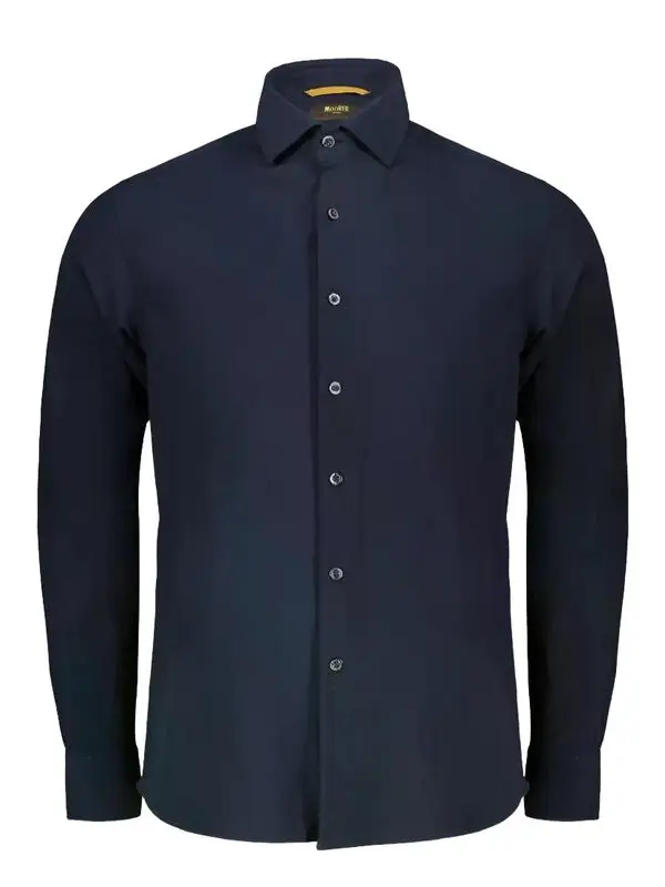MOORER Sorrento Logo-detail Shirt - Blue