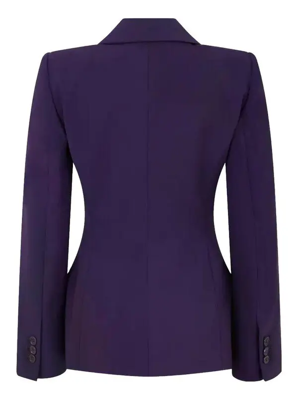 Alberta Ferretti Single-breasted Pleated Blazer - Purple