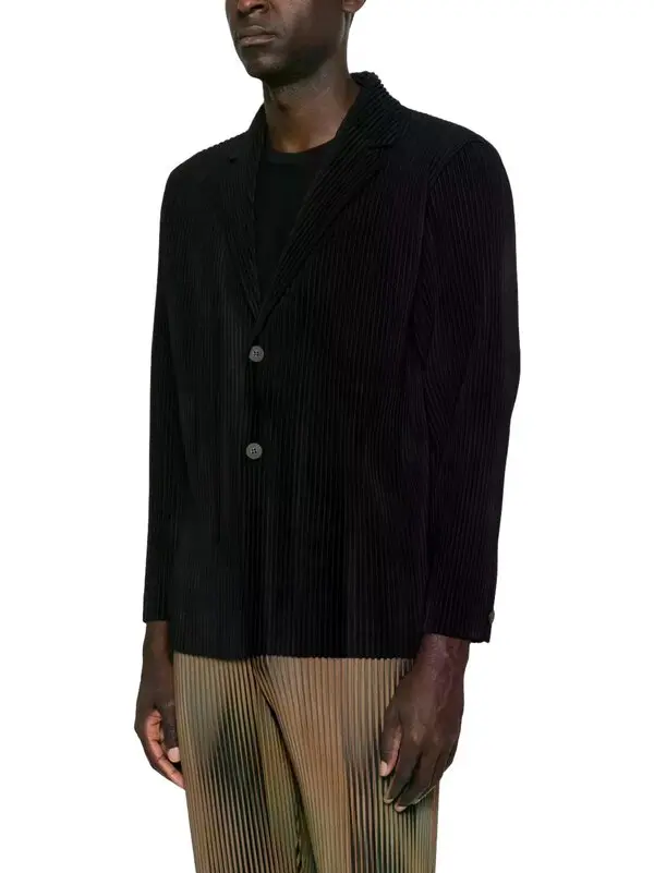 Issey Miyake Pleated Notch-lapel Blazer - Black