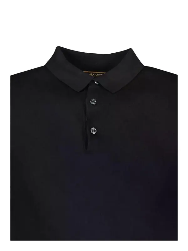 MOORER Franco Short-sleeve Polo Shirt - Black