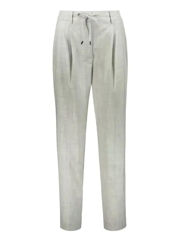 MOORER Elasticated Waist Drawstring Trousers - Grey