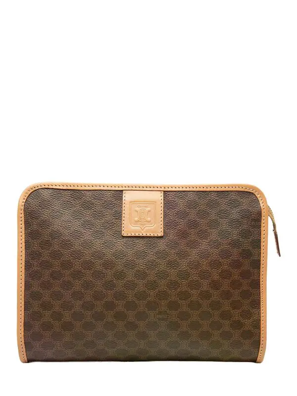 Celine Macadam Coated Canvas Clutch Bag - Brown