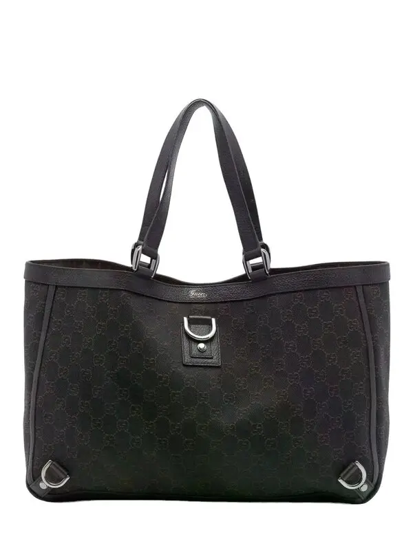 Gucci 2016-2026 Gg Denim Abbey D Ring Tote Bag - Brown