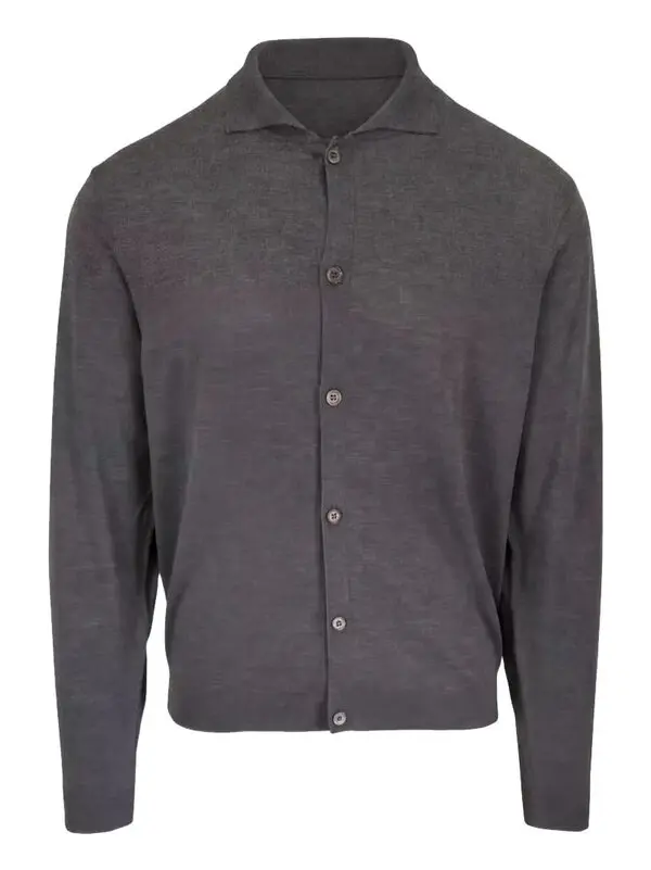 Peter Millar Button-up Collared Cardigan - Grey