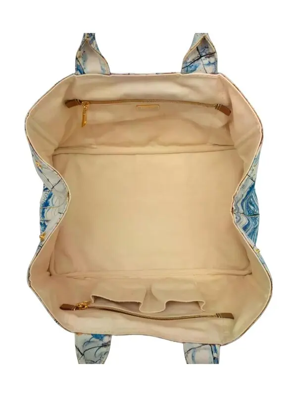 Prada Large Canvas Canapa Satchel - Blue