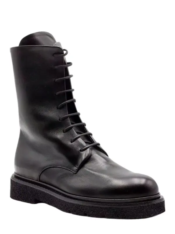 GUGLIELMO ROTTA Lace-up Lug-sole Leather Boots - Black