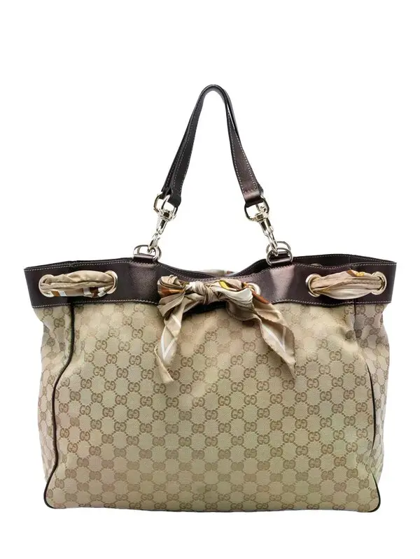 Gucci Gg Canvas Positano Tote Bag - Neutrals