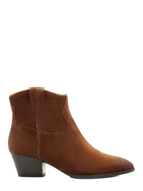 Ash Suede Tapered-toe Ankle Boots - Brown