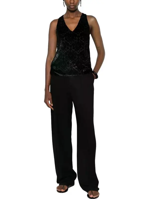 FORTE_FORTE Devoré-effect Sleeveless Top - Black