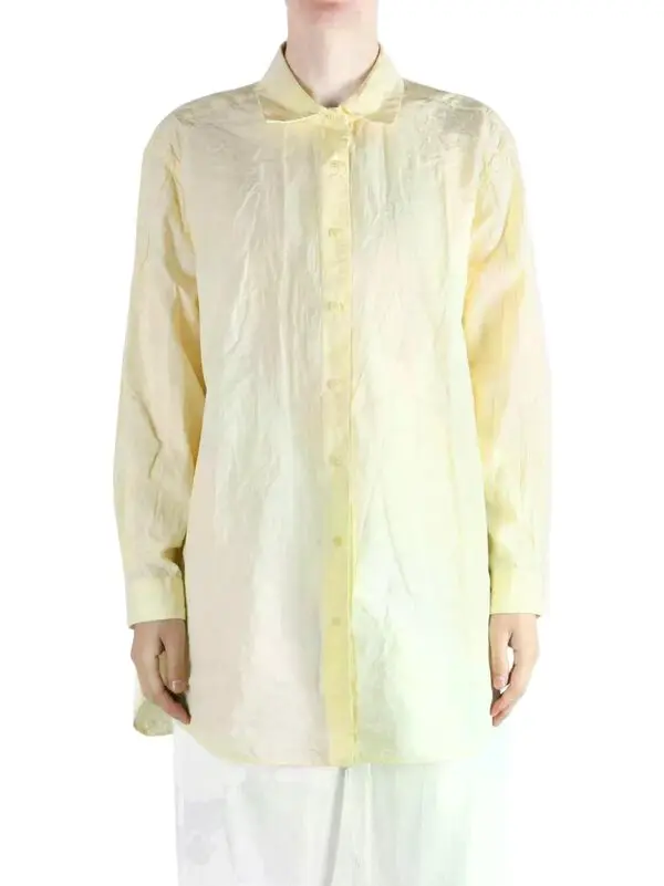 CASEY CASEY Beige Cotton Crinkled Finish Shirt - Neutrals