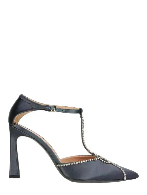 Alberta Ferretti Crystal-embellished T-bar Pumps - Blue