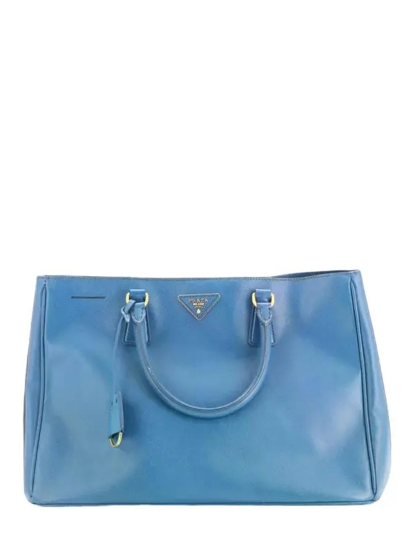 Prada Saffiano Leather Large Tote Bag - Blue