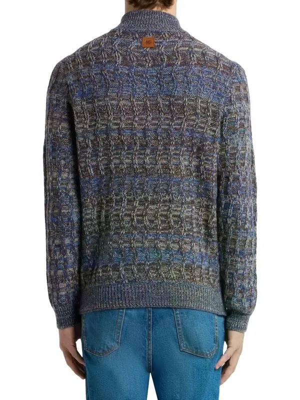 Etro Cable-knit Cashmere Quarter-zip Sweater - Blue