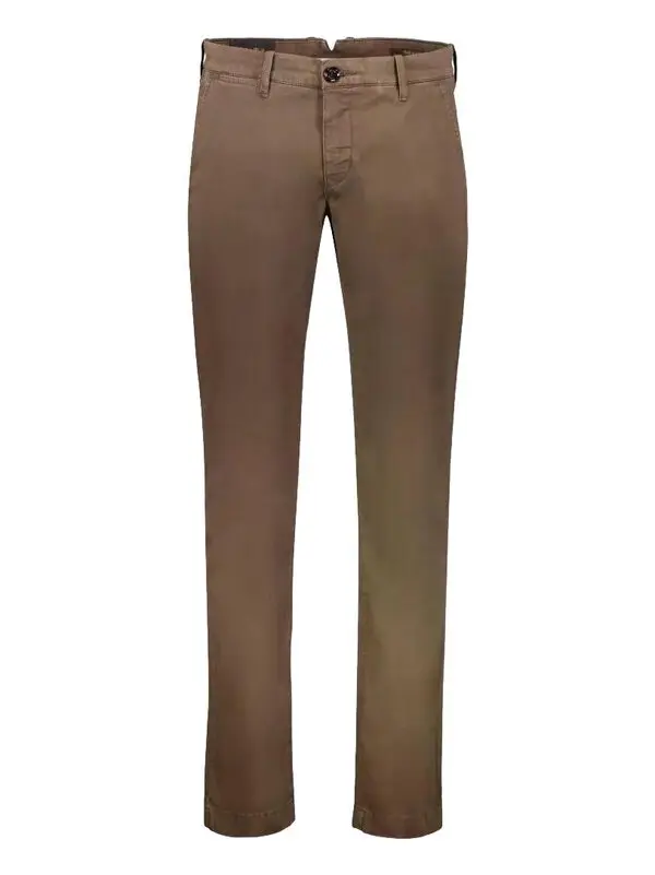 MOORER Cotton Chino Trousers - Brown