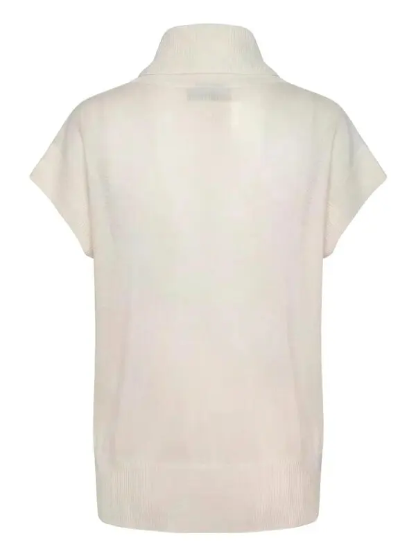 MOORER Alessia Roll-neck Short-sleeve Sweater - White