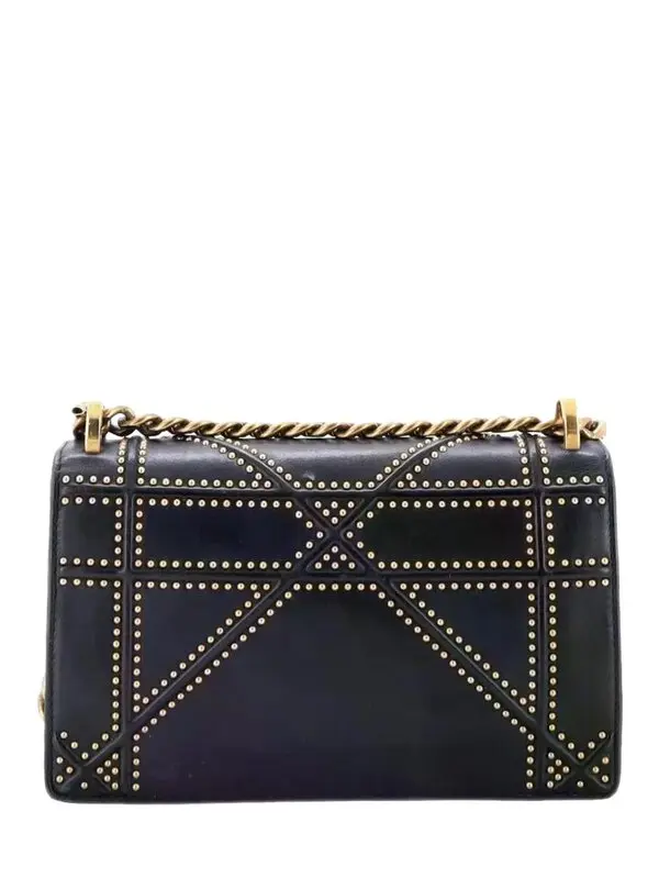 Dior Diorama Flap Bag Studded Leather Small Shoulder Bag - Black