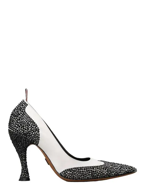 Thom Browne Crystal-embellished Wingtip Pumps - White