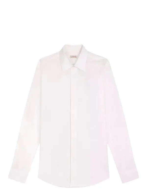 FURSAC Concealed-placket Long-sleeve Shirt - White