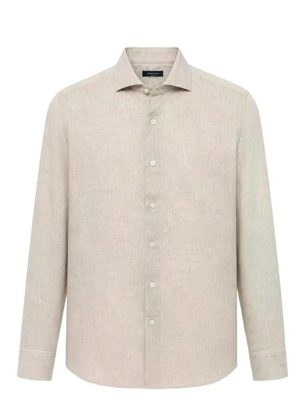 TOMBOLINI Spread-collar Button-up Shirt - Neutrals