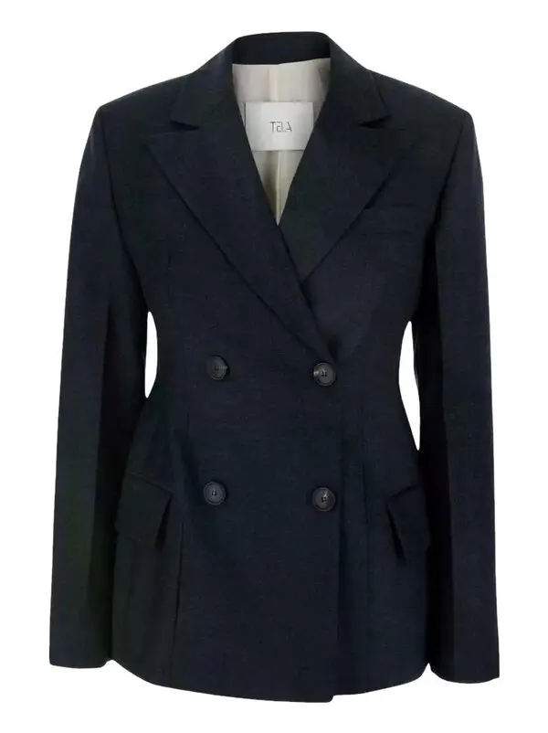TELA Giacca Florence Double-breasted Wool Jacket - Blue