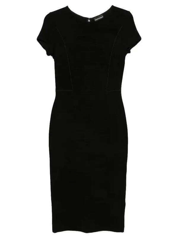 Emporio Armani Short Sleeve Fitted Dress - Black