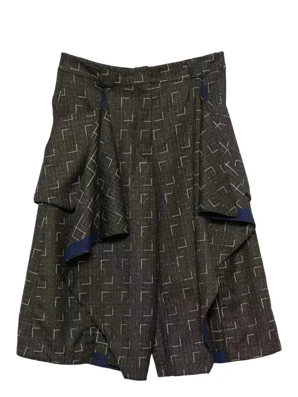 KIKO KOSTADINOV Geometric Print Draped Trousers - Grey