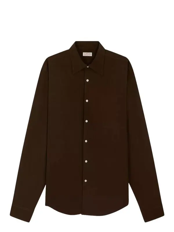 FURSAC Long-sleeve Button-down Shirt - Brown