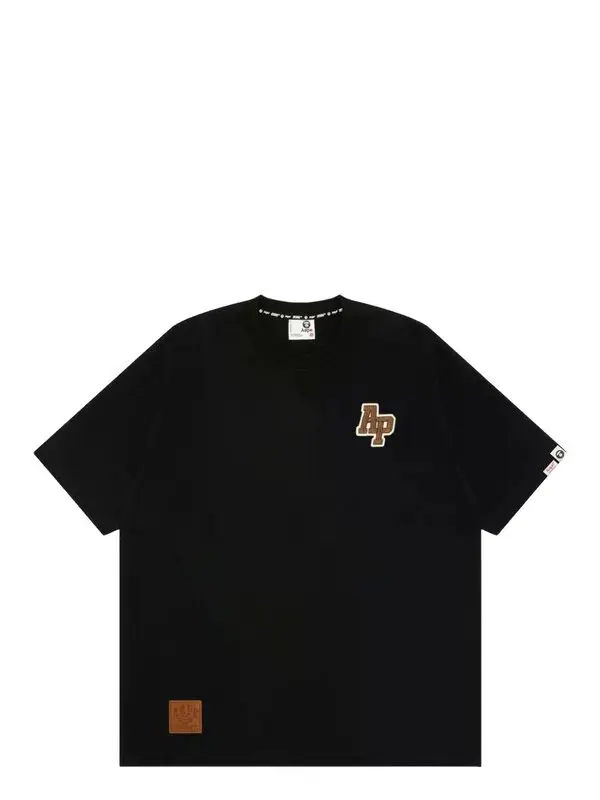 AAPE BY *A BATHING APE Moonface-print Logo-patch T-shirt - Black