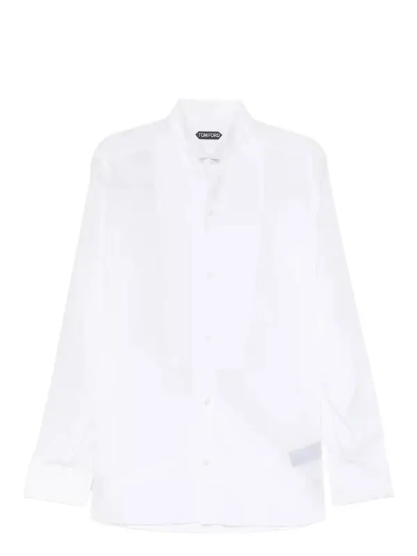 TOM FORD Bib-front Band-collar Shirt - White